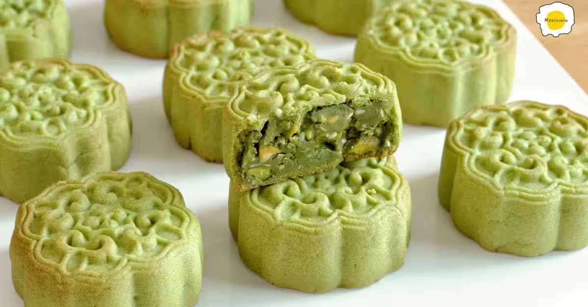 Crispy Pistachio Mooncake Recipe 脆皮開心果月餅食譜 Recette de gâteau de lune ...
